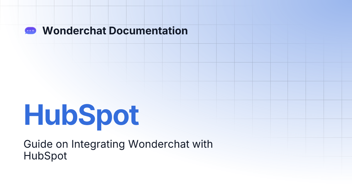 HubSpot | Wonderchat Documentation