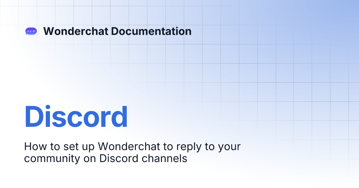 Discord | Wonderchat Documentation