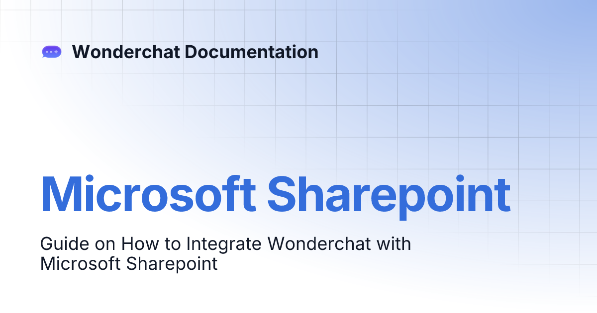 Microsoft Sharepoint | Wonderchat Documentation